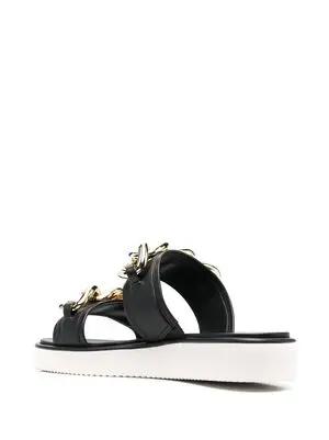 Michael Kors 30mm Scarlett Chain-link Leather Slides