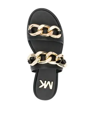 Michael Kors 30mm Scarlett Chain-link Leather Slides