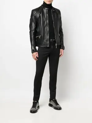 Philipp Plein Zip-through Biker Jacket