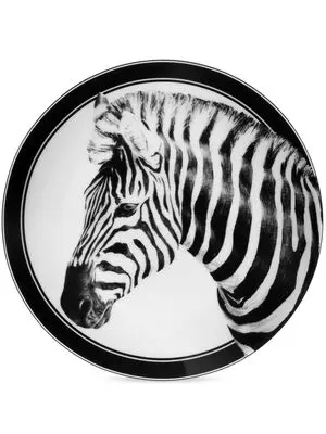 Dolce & Gabbana Set Of Two Zebra-print Dessert Plates - White