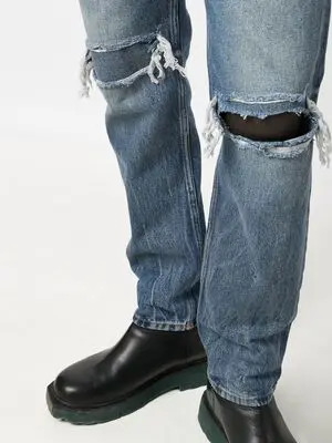 DIESEL® 1995 Ripped Straight-leg Jeans - Blue