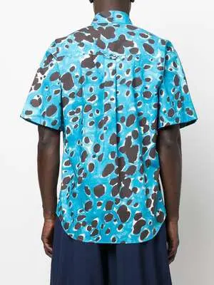 Marni Spot-print Short-sleeve Shirt - Blue