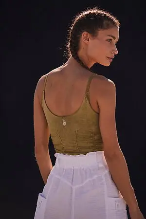 Free People Good Karma Ruched Crop Tank Top