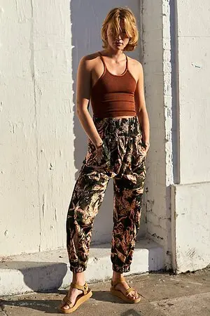 Free People FP Movement Happiness Runs Long Crop Tank Top Toasted Coconut