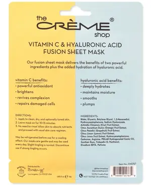 THE CREME SHOP Vitamin C & Hyaluronic Acid Fusion Sheet Mask