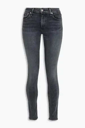 Rag & Bone Cate Faded Midrise Skinny Jeans - Black