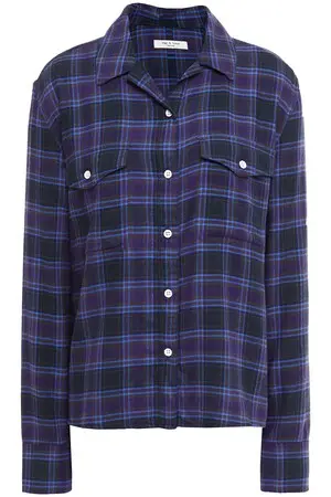 Rag & Bone May Checked Flannel Shirt - Navy