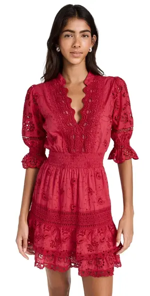 Temptation Positano Hollywood Eyelet Mini Dress - One-color