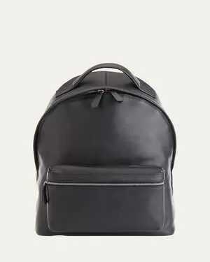 ROYCE NEW YORK Leather Executive 13" Laptop Backpack - Black