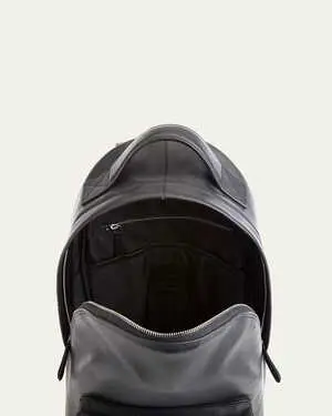 ROYCE NEW YORK Leather Executive 13" Laptop Backpack - Black