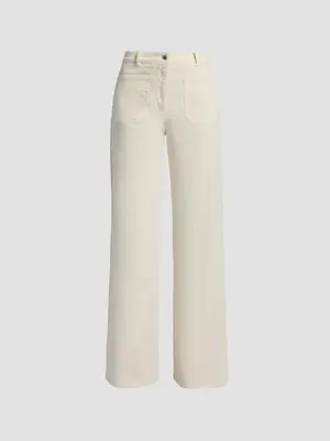 NILI LOTAN Florence Flared Cotton-blend Corduroy Pants - Stone