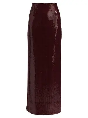 Galvan Women's Beating Heart Maxi Skirt - Black Currant  - Blood Red