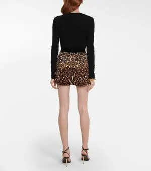 TOM FORD Leopard-print Silk Blend Shorts