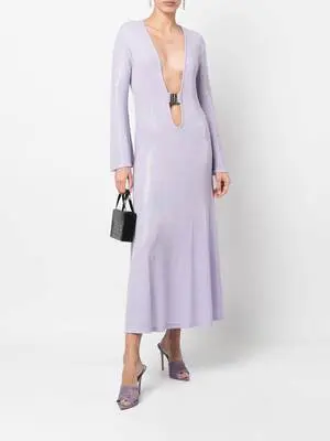 Dodo Bar Or Sequin-embellished Plunge Dress