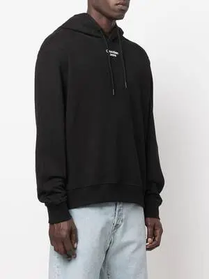 Calvin Klein Logo Print Drawstring Hoodie - Black