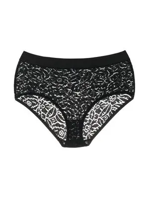 ERES Floral-embroidery Mesh Thong