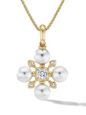 David Yurman 18k Yellow Renaissance Pearl And Diamond Necklace - Gold