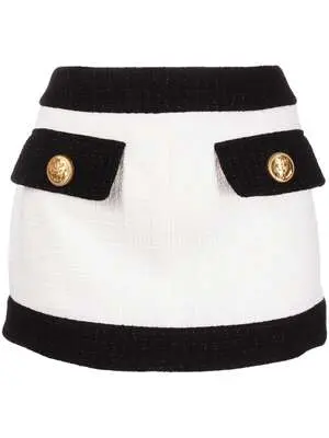 Dsquared2 Two-tone Tweed Miniskirt - White