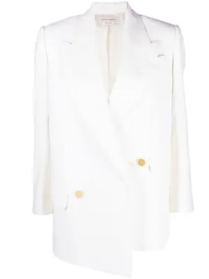 Alexander McQueen Asymmetric Double-breasted Blazer - White