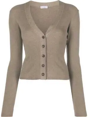 Brunello Cucinelli Ribbed-knit V-neck Cardigan