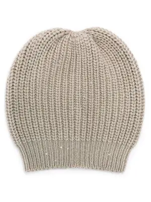 Brunello Cucinelli Brunello Cucinelli Purl-Knit Beanie Neutrals