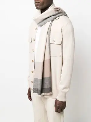 Brunello Cucinelli Striped Wool Scarf