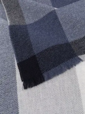 Brunello Cucinelli Check-print Frayed-edge Scarf