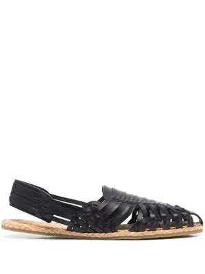 Saint Laurent Interwoven Design Espadrilles - Black