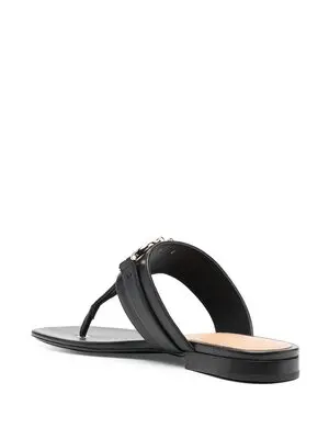 FERRAGAMO Logo-plaque Leather Sandals