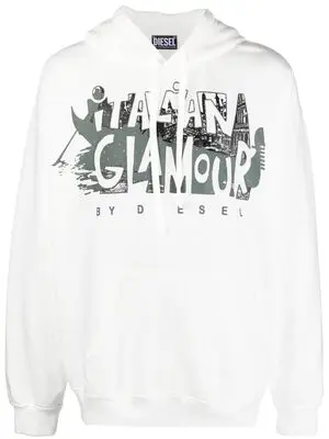 DIESEL® Graphic-print Hoodie - White