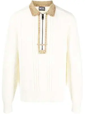 DIESEL® Half-zip Pullover Jumper - White