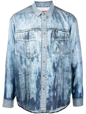 DIESEL® Bleached-effect Denim Shirt - Blue