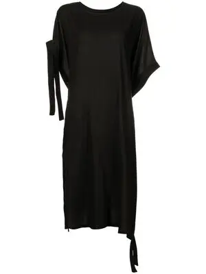 Y’s Buttoned Side-tie Midi Dress