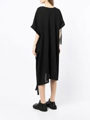 Y’s Buttoned Side-tie Midi Dress
