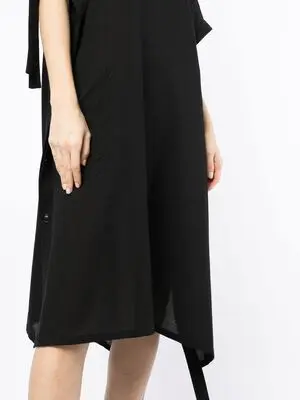 Y’s Buttoned Side-tie Midi Dress