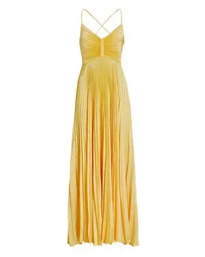 A.L.C. Aries Pleated Cut-out Gown Yellow