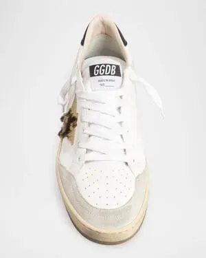 GOLDEN GOOSE Ball Star Low-top Sneakers - White/leopard