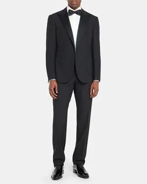 Ralph Lauren Purple Label Gregory Wool Barathea Peak Tuxedo - Black