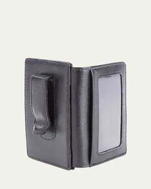 ROYCE NEW YORK Personalized Leather Money Clip Wallet - Black