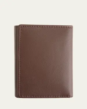 ROYCE NEW YORK Personalized Leather Trifold Wallet Black Pattern