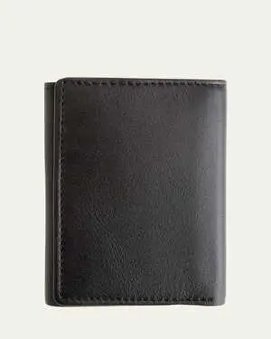 ROYCE NEW YORK Personalized Leather Trifold Wallet - Black
