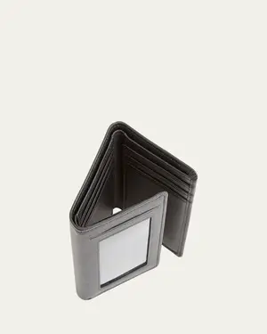 ROYCE NEW YORK Personalized Leather Trifold Wallet - Black