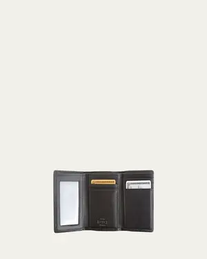 ROYCE NEW YORK Personalized Leather Trifold Wallet - Black