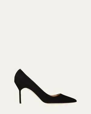 Manolo Blahnik 90mm Bb Suede Pumps - Black