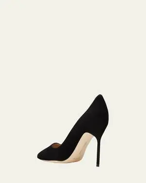 Manolo Blahnik 90mm Bb Suede Pumps - Black