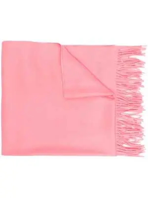 Alexander McQueen Tasselled Logo-embroidered Scarf - Pink