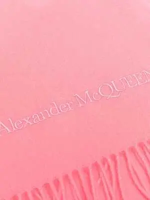 Alexander McQueen Tasselled Logo-embroidered Scarf
