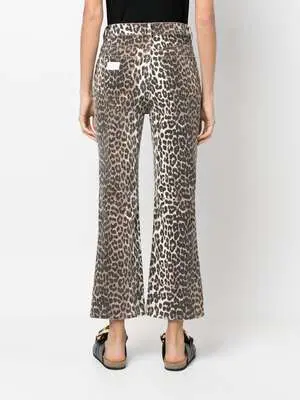 GANNI Betzy Leopard-print Jeans - Neutrals