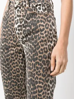 GANNI Betzy Leopard-print Jeans - Neutrals