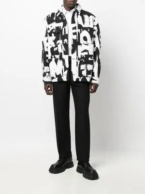 Alexander McQueen Text Print Denim Jacket